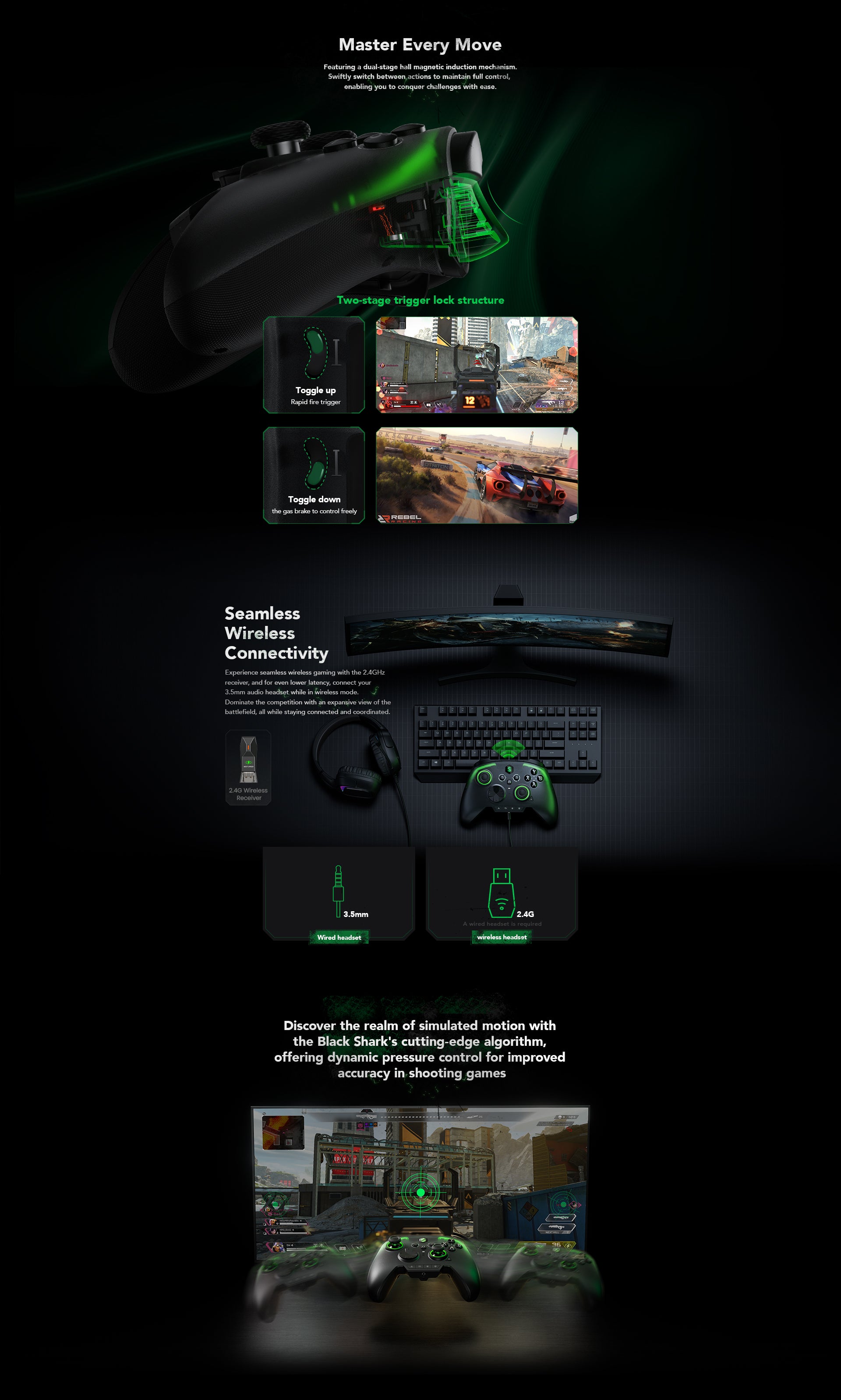 Black Shark Green Ghost Gamepad - Black Shark Official Store – Black ...